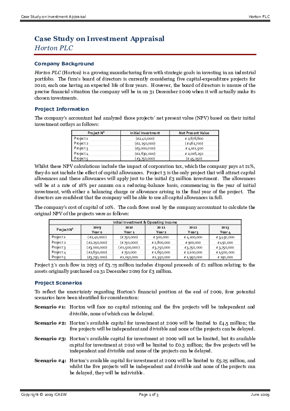 (PDF) Case Study 04: Horton PLC