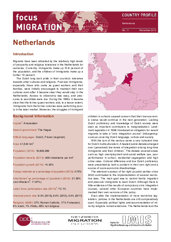 (PDF) Migration profile of the Netherlands