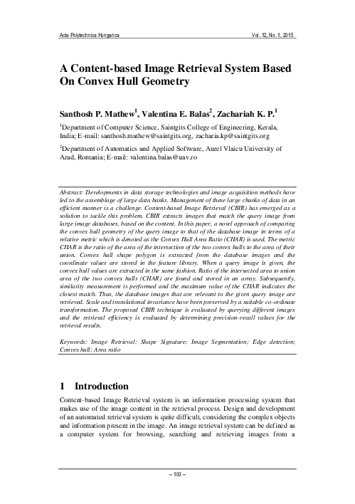 (PDF) A Content-based Image Retrieval System Based On Convex Hull Geometry