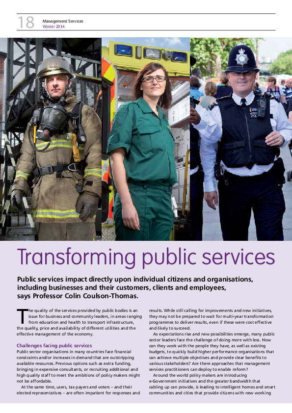 (PDF) Transforming Public Services