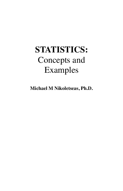 (PDF) Statistics: Concepts and Examples