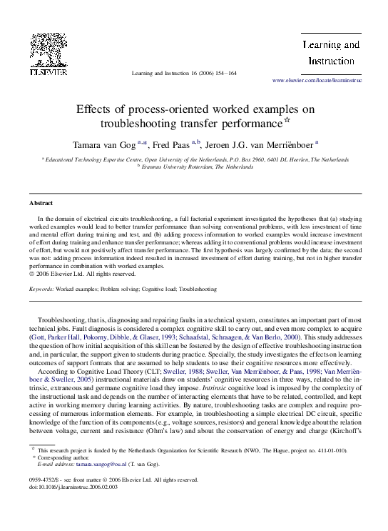 (PDF) Effects of process-oriented worked examples on troubleshooting ...