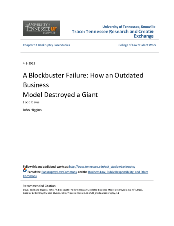 (DOC) A Blockbuster Failure- How an Outdated Business Model Destroyed a