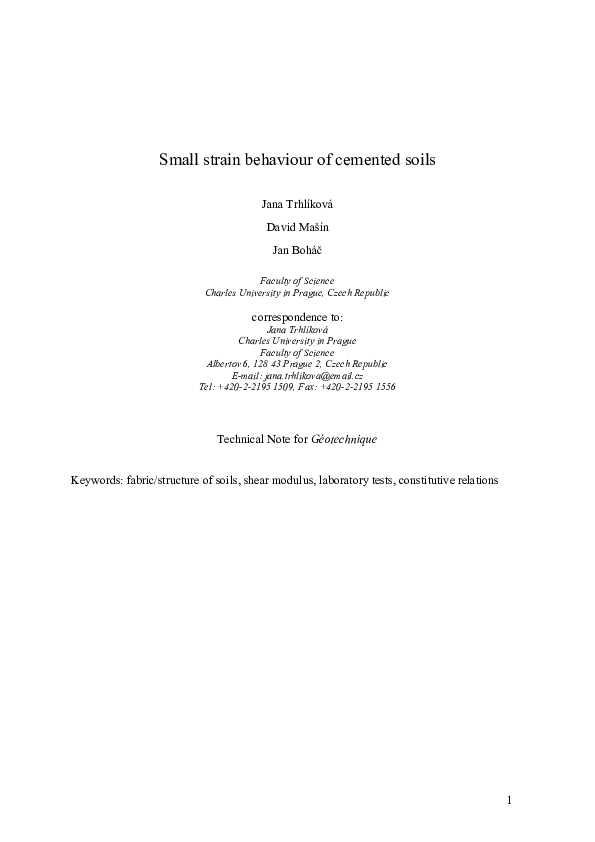 (PDF) Small-strain behaviour of cemented soils