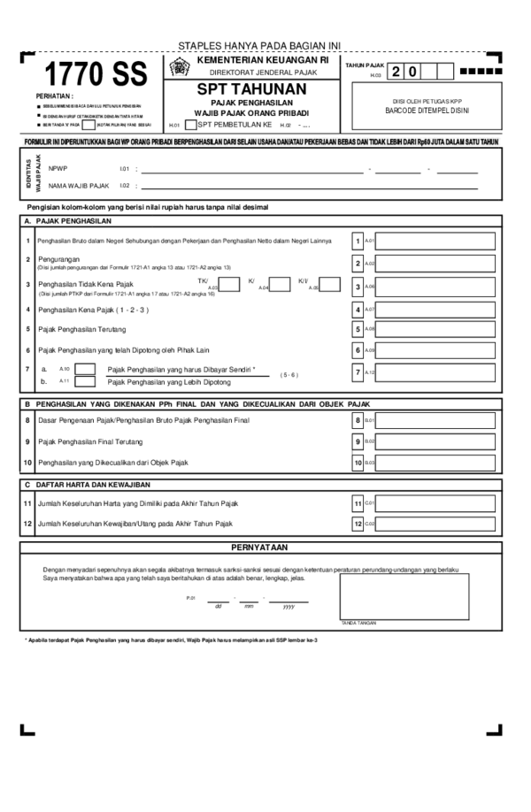 formulir spt 1770 ss 2014
