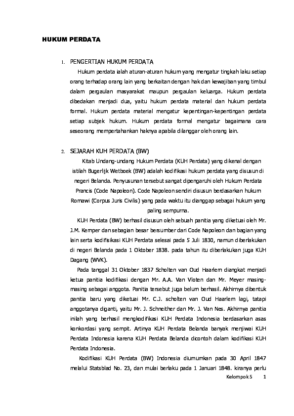 (DOC) PENGERTIAN HUKUM PERDATA