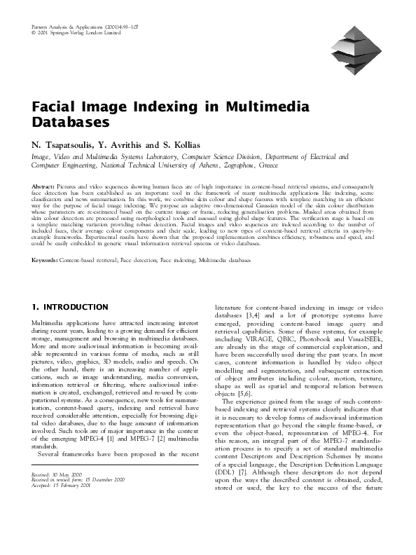 (PDF) Facial Image Indexing in Multimedia Databases