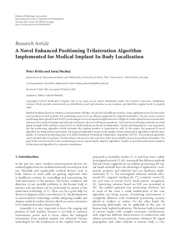 (PDF) A Novel Enhanced Positioning Trilateration Algorithm Implemented ... (PDF) A Novel Enhanced Positioning Trilateration Algorithm Implemented ...