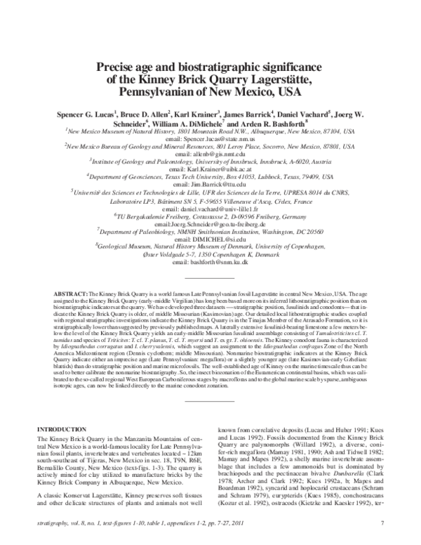 (PDF) Precise age and biostratigraphic significance of the Kinney Brick ...