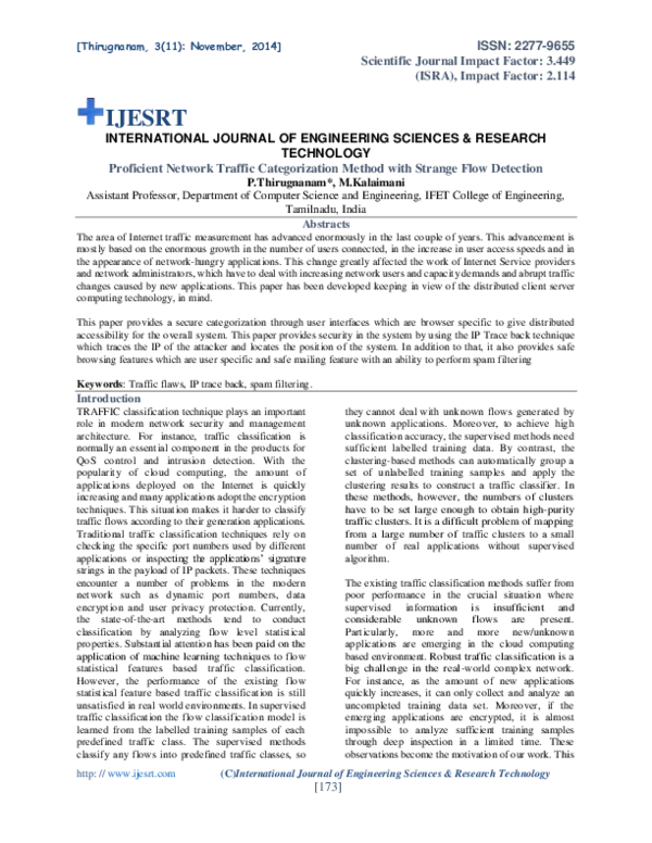 Pdf Proficient Network Traffic Categorization Method With Strange