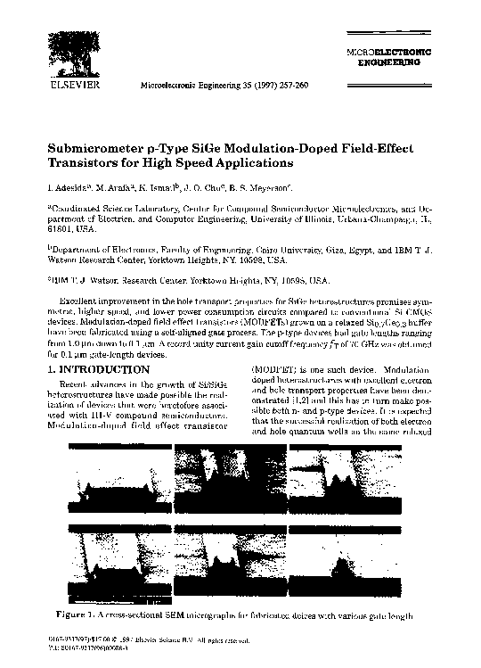 (PDF) Submicrometer p-type SiGe modulation-doped field-effect ...