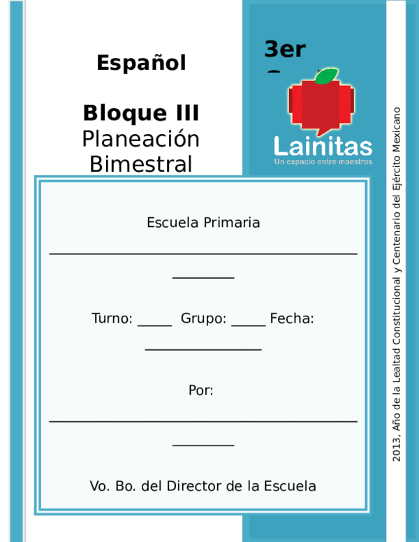 (DOC) 3ro Grado - Bloque 3 - Español