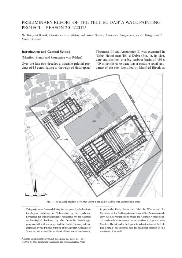 (PDF) „Preliminary Report of the Tell el Dab‘a Wall Painting Project ...