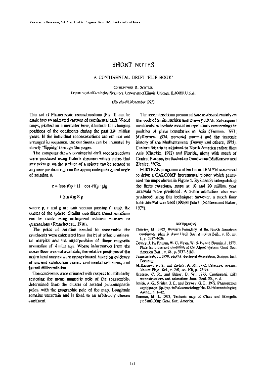 (PDF) Short Notes: A Continental Drift Flip Book