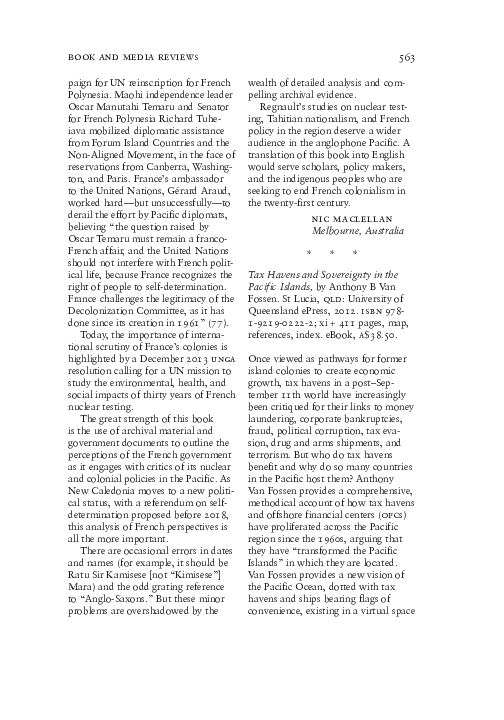 (PDF) A book review of Tax Havens and Sovereignty in the Pacific ...