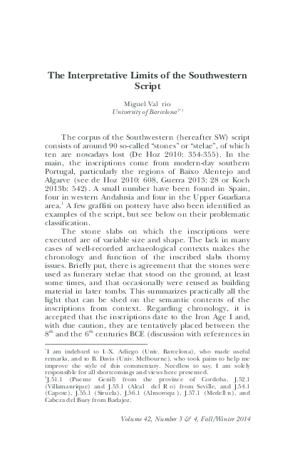 (PDF) 2014 - The Interpretative Limits of the Southwestern Script [PDF ...
