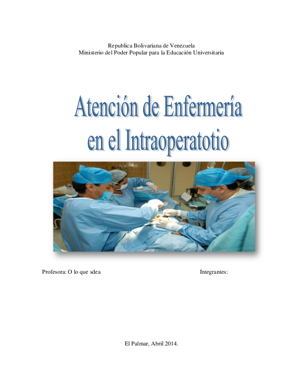 (DOC) Atencion de Enfermeria en el intraoperatorio