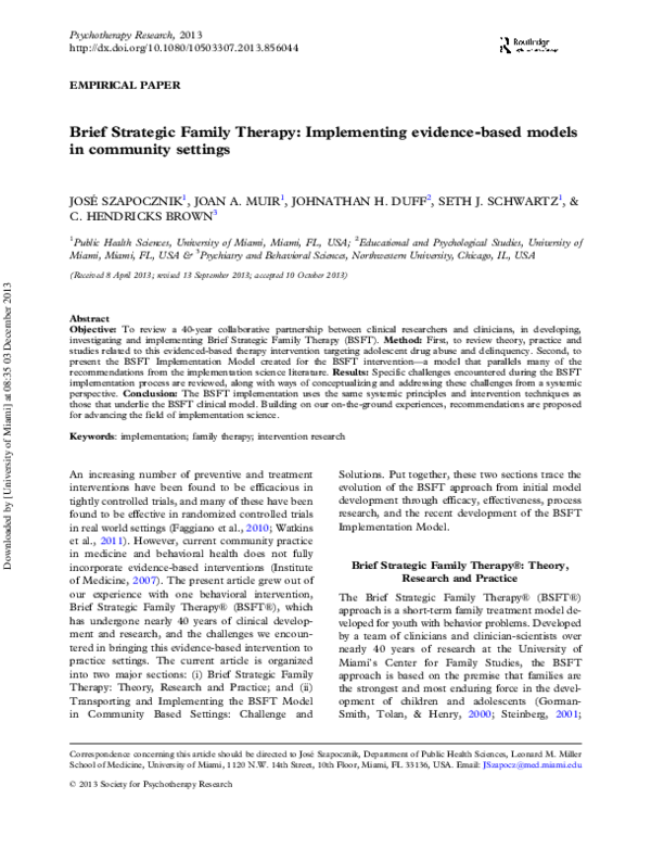 (PDF) BSFT Implementation Paper