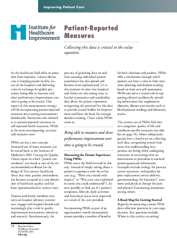 (PDF) Patient-Reported Measures