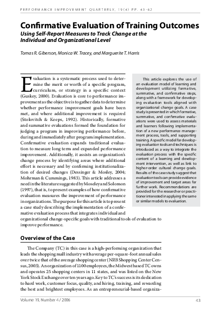 (PDF) Confirmative Evaluation of Training Outcomes Using Self-Report ...