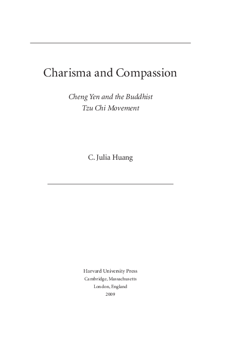 (PDF) Charisma and Compassion: Cheng Yen and the Buddhist Tzu Chi Movement