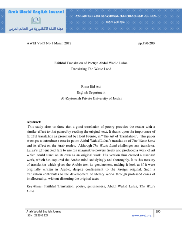 (PDF) FAITHFUL TRANSLATION