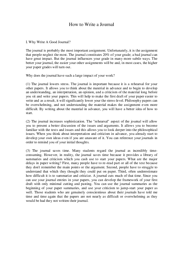 (DOC) HOW TO WRITE A JOURNAL