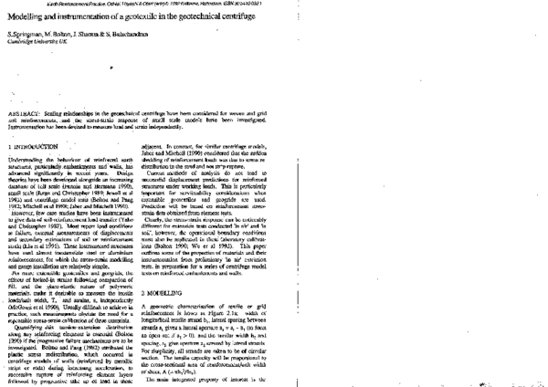 (PDF) Springman, Bolton - 1992 - Modelling and instrumentation of a ...