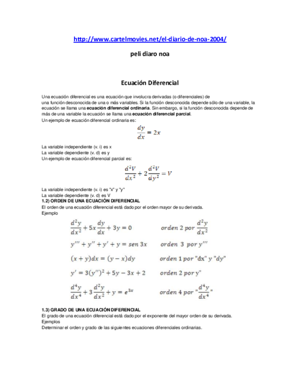 (DOC) Ecuación Diferencial