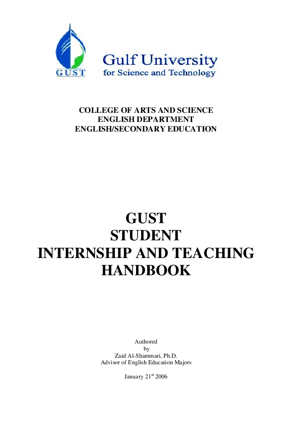 (PDF) GUST Student Internship and Teaching: A Handbook for Students