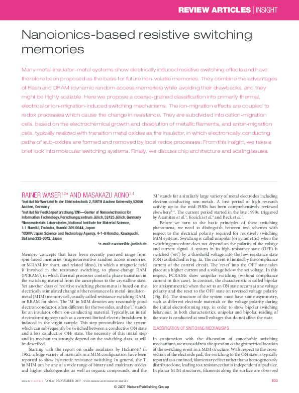 (PDF) Aono Nat Mat 07 Ionic Switching Memory