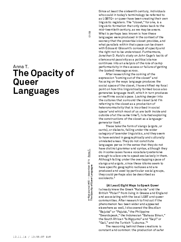 The Opacity of Queer Languages