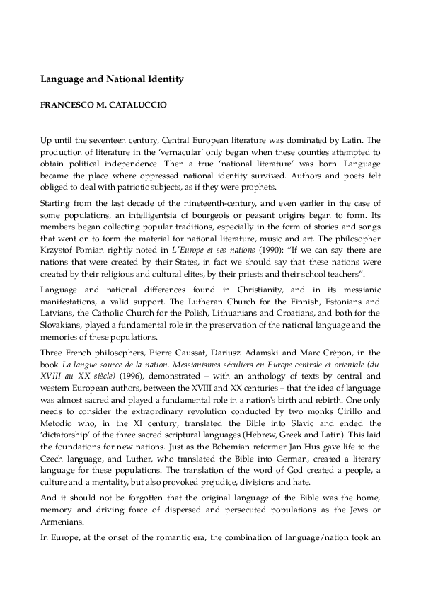 (DOC) Language and National Identity