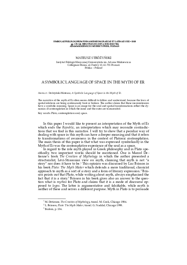 (PDF) A Symbolic Language of Space in the the Myth of Er