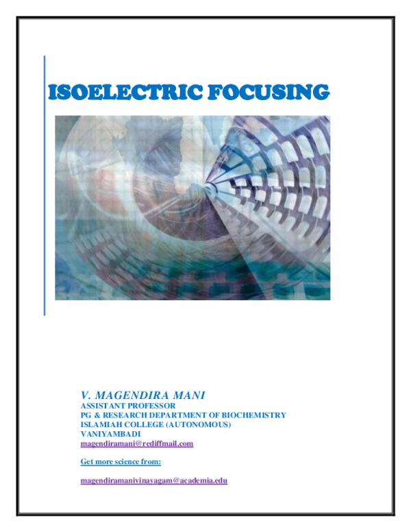 (PDF) ISO-ELECTRIC FOCUSING