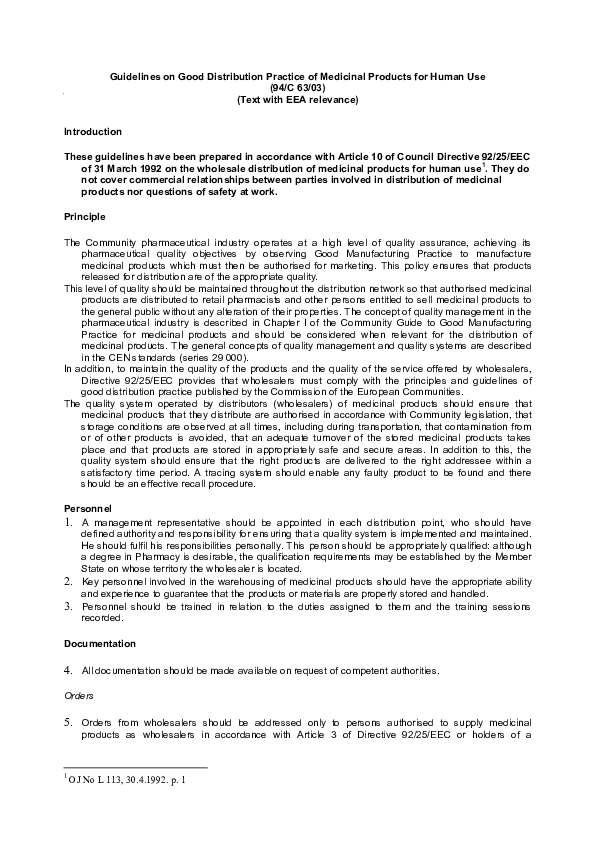(PDF) Good Distribution Practice (GDP}