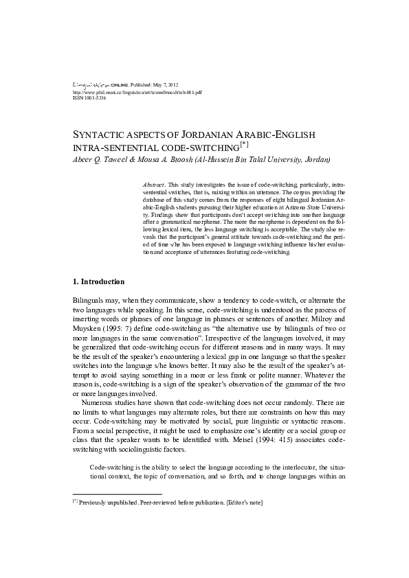 syntactic changes in english language