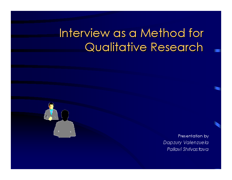 (PDF) Interview as a method for qualitative research