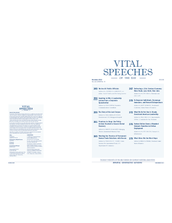 (PDF) Vital Speeches Reprint Sean Gresh