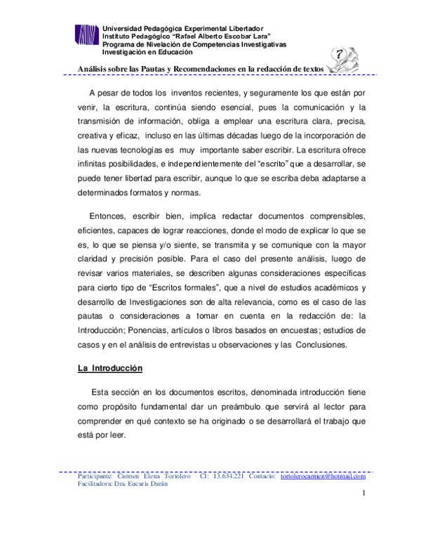 (DOC) Redaccion de Informes y ponencias