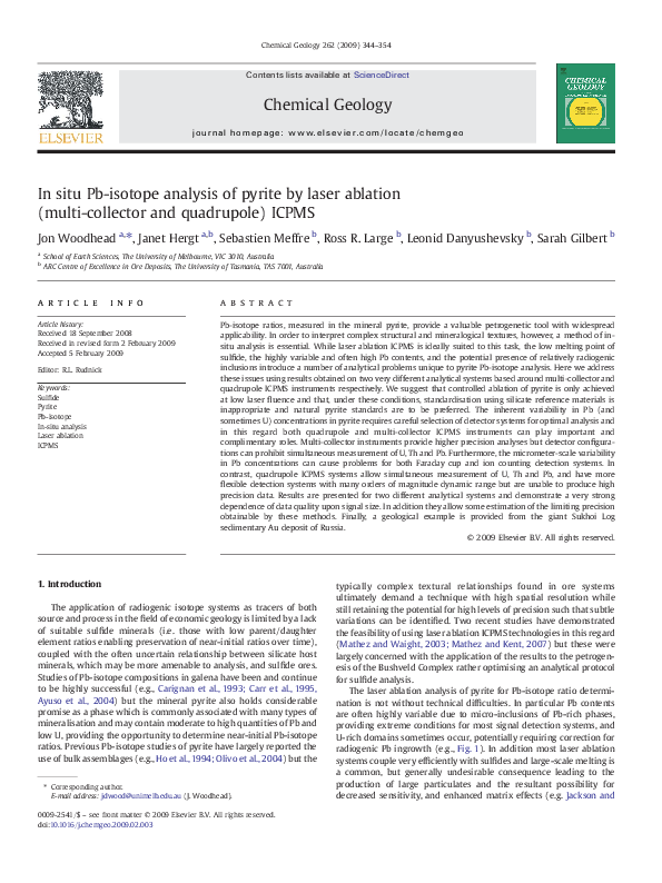 (PDF) In situ Pb-isotope analysis of pyrite by laser ablation (multi-collector and quadrupole) ICPMS