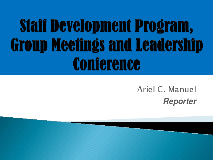 (PPT) Staff Development Program, Group Meetings and Leadership Conference