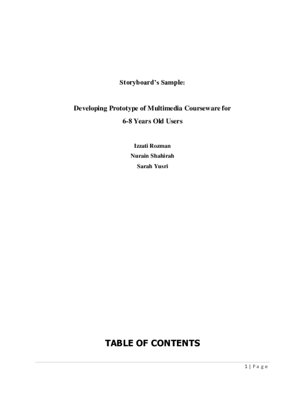 (DOC) Storyboard’s Sample: Developing Prototype of Multimedia ...