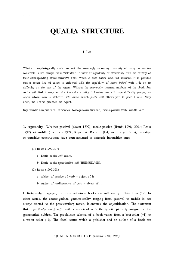 (PDF) Qualia Structure