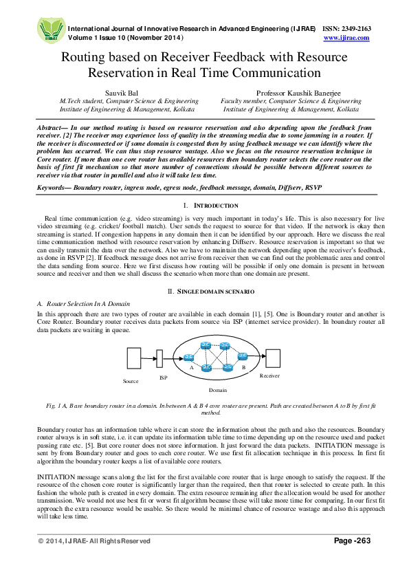 (PDF) Routing based on Receiver Feedback with Resource Reservation in ...