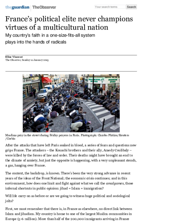 (PDF) FRANCE, MULTICULTURALISM AND ISLAM | henry laycock - Academia.edu