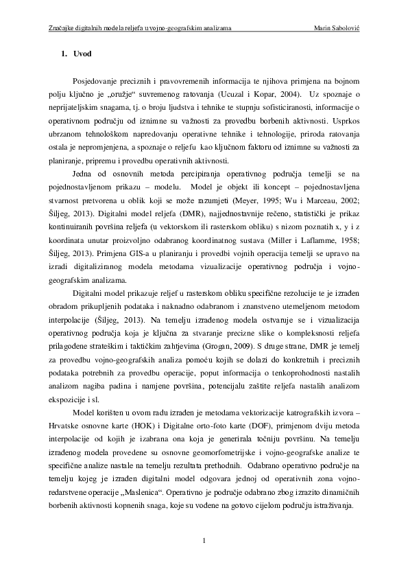 (PDF) Značajke digitalnih modela reljefa u vojno-geografskim analizama ...