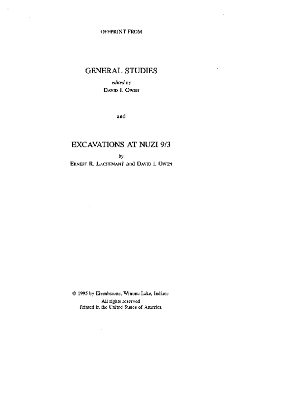 Pdf The Origin Of Nuzi Ware A Contribution From Tell Hamida 