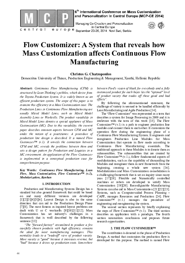 (PDF) Flow Customizer: A System that reveals how Mass Customization ...