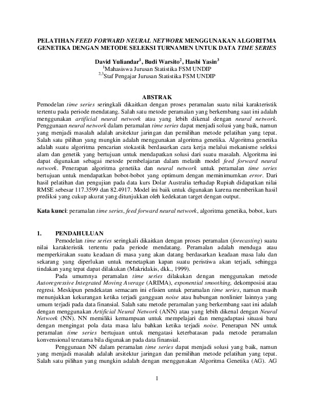 Doc Pelatihan Feed Forward Neural Network Menggunakan Algoritma Genetika Dengan Metode Seleksi